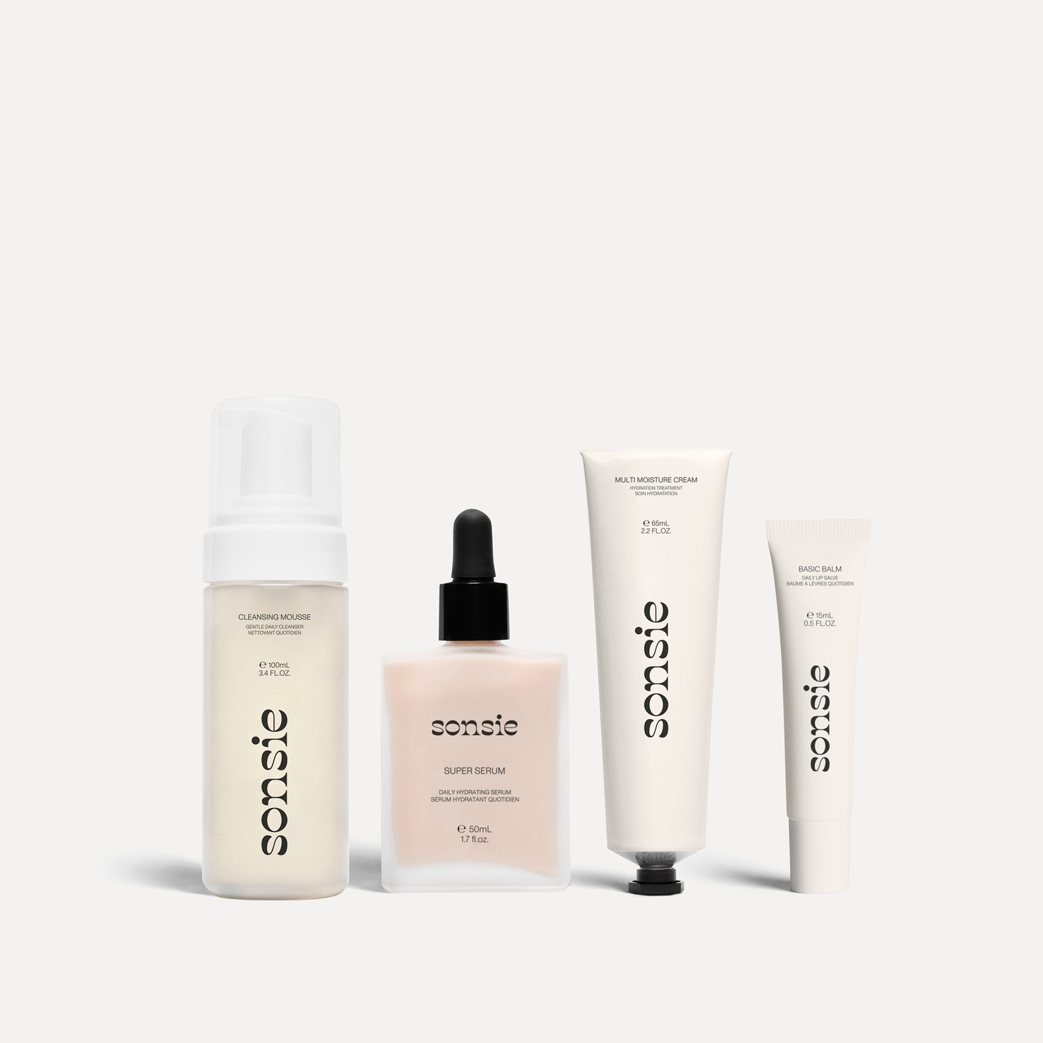 Total Skincare Set | Lip Balm, Serum, Cleanser & Cream | Sonsie® – SONSIE®